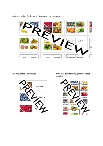 Fruit Fruits Food Nutrition or ESL | Teaching Resources