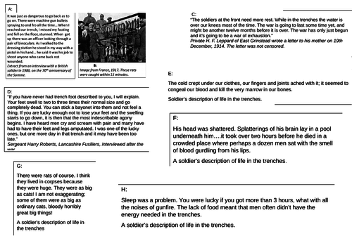 Private Peaceful, Exposition writing - Life in the trenches | Teaching ...