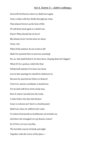 Romeo and Juliet - 68 slides from act 5. | Teaching Resources