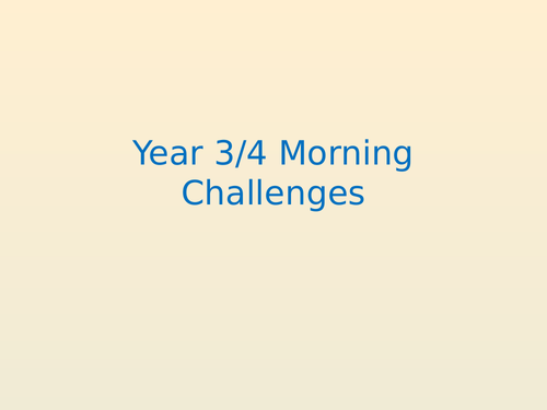 Year 3 and 4 Literacy Based Morning Challenges | Teaching Resources