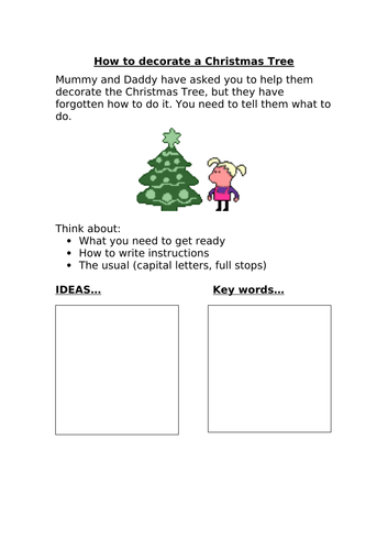 Instructions - How to decorate a Christmas Tree | Teaching Resources
