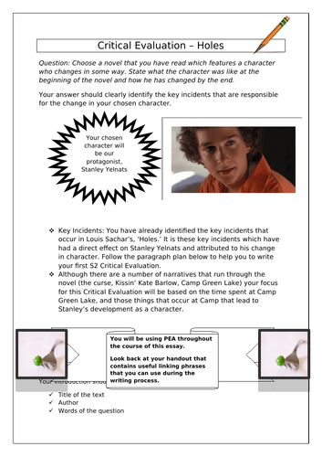Holes, by Louis Sachar. Chapters 1-33 | Teaching Resources