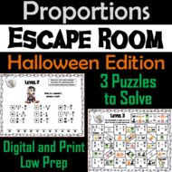 Solving Proportions Game: Escape Room Halloween Math | Teaching Resources