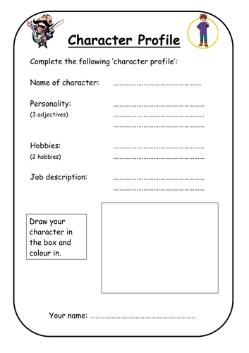 Character Profile Worksheets + CHARACTERS | Teaching Resources