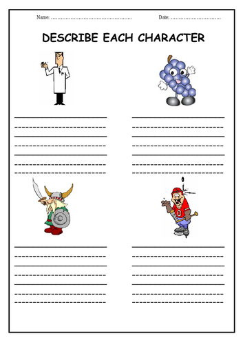 Character Profile Worksheets + CHARACTERS | Teaching Resources
