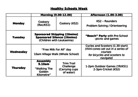 Healthy Schools Week plan | Teaching Resources