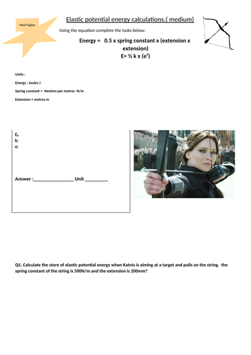 Elastic energy Outstanding lesson | Teaching Resources