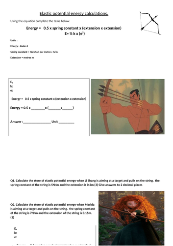 Elastic energy Outstanding lesson | Teaching Resources