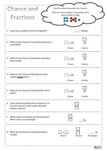 Probability and Fractions - Differentiated worksheets - KS2 | Teaching ...