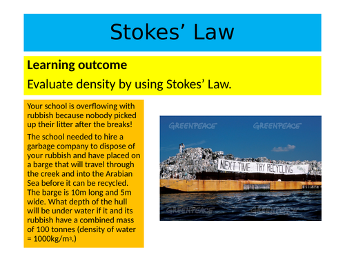 AS/A Level Physics - Stokes' Law | Teaching Resources