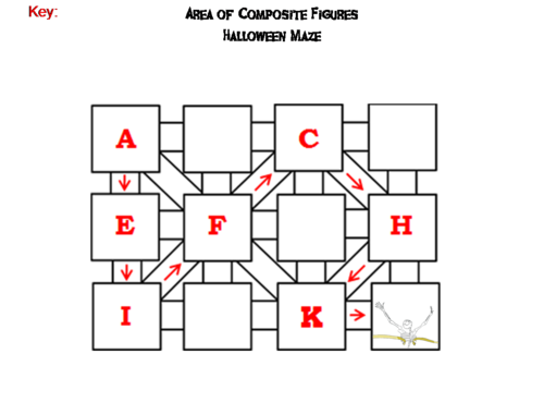 Area of Composite Figures Game: Halloween Math Maze | Teaching Resources