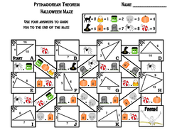 Pythagorean Theorem Game: Halloween Math Maze | Teaching Resources