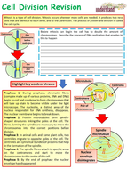 A Level Biology Cell Division Revision Workbook | Teaching Resources