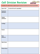 A Level Biology Cell Division Revision Workbook | Teaching Resources