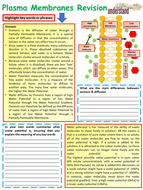 A Level Biology Cell Membrane Revision Workbook | Teaching Resources