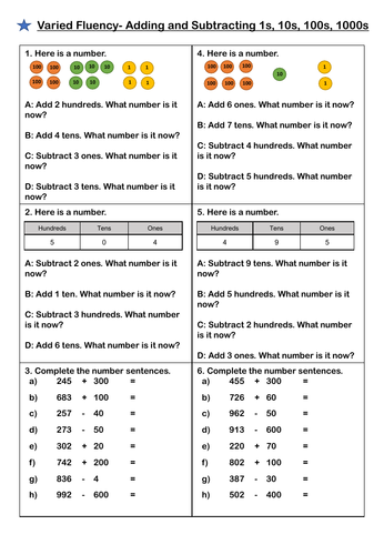 White Rose Maths - Year 4 - Addition and Subtraction Varied Fluency ... White Rose Maths - Year 4 - Addition and Subtraction Varied Fluency ...