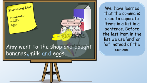 Commas in Lists | Teaching Resources