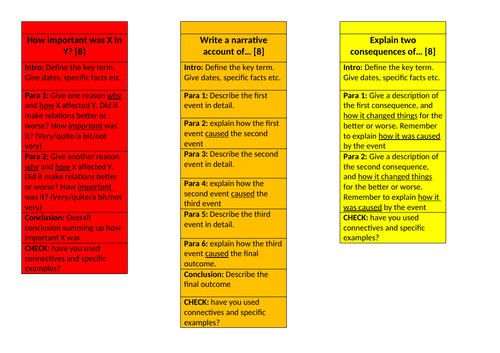 Edexcel GCSE 9-1 History structure strips | Teaching Resources