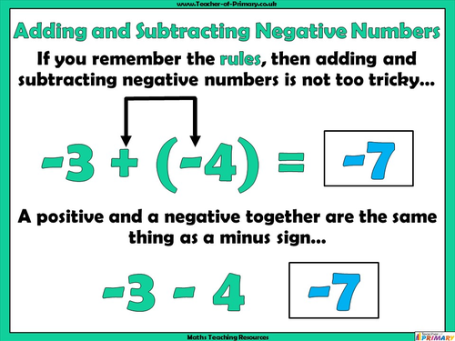 Negative Numbers - Year 6 | Teaching Resources