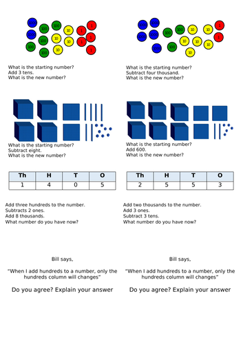 Year 4 - Adding and subtracting 1s, 10s, 100s and 1000s | Teaching ... Year 4 - Adding and subtracting 1s, 10s, 100s and 1000s | Teaching ...