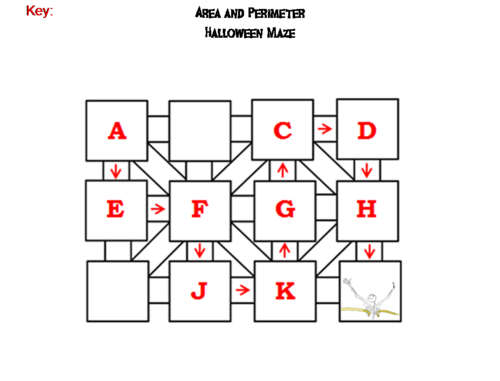Area and Perimeter Game: Halloween Math Maze | Teaching Resources
