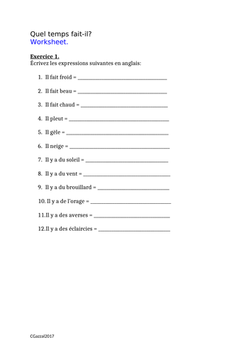 The Weather in French – Quel temps fait-il? | Teaching Resources
