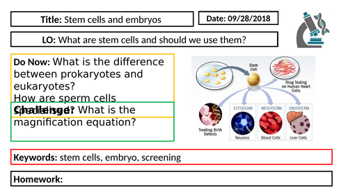 AQA GCSE Biology New Specification - B1 Stem cells and embryos ...