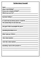 Tell me about yourself! | Teaching Resources