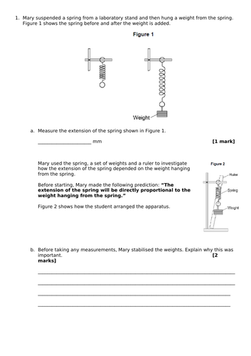 AQA GCSE Physics New Specification - P5 Investigating springs ... AQA GCSE Physics New Specification - P5 Investigating springs ...