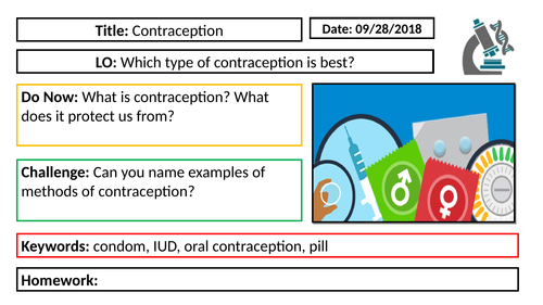 AQA GCSE Biology New Specification - B5 Contraception | Teaching Resources