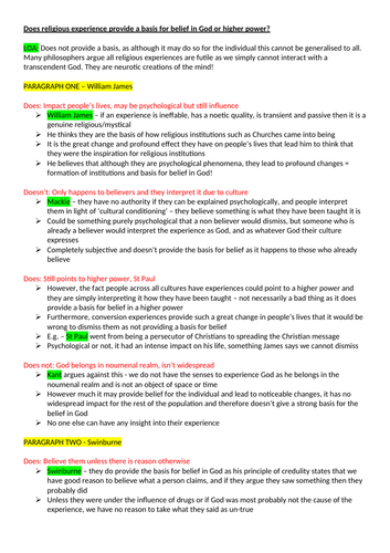 'Do religious experiences provide a basis for belief in God or higher ...