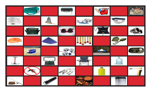 Camping Things and Activities Legal Size Photo Checkerboard Game ...