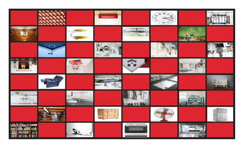 House Rooms and Furniture Legal Size Photo Checkerboard Game | Teaching ...