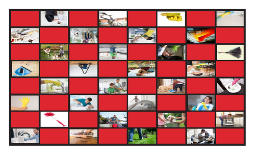 Household Chores and Cleaning Supplies Legal Size Photo Checkerboard ...