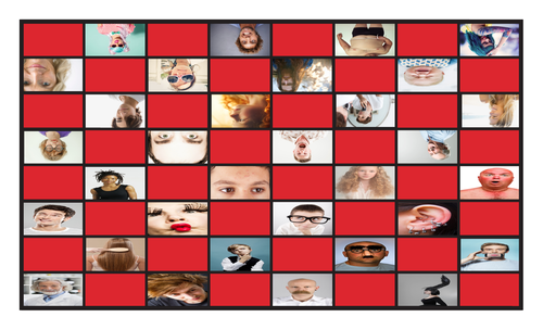 People Descriptions Legal Size Photo Checkerboard Game | Teaching Resources