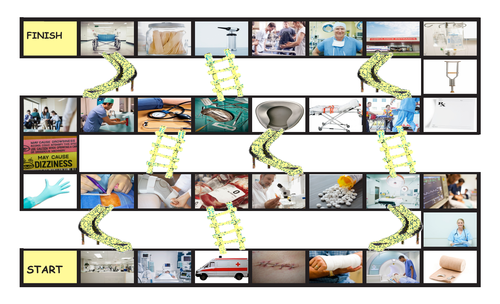 Hospitals and Injuries Legal Size Photo Chutes and Ladders Game ...