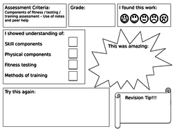 Feedback sheet for students | Teaching Resources