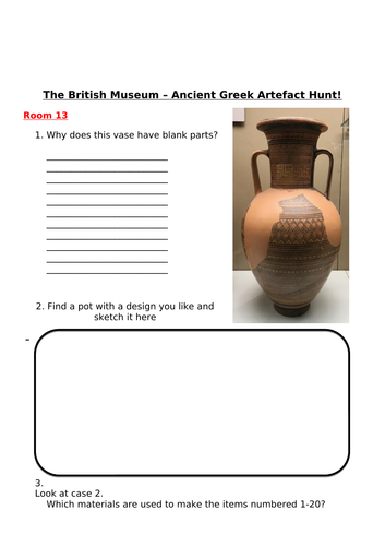 The British Museum - Ancient Greek Artefact Hunt activity booklet for ...
