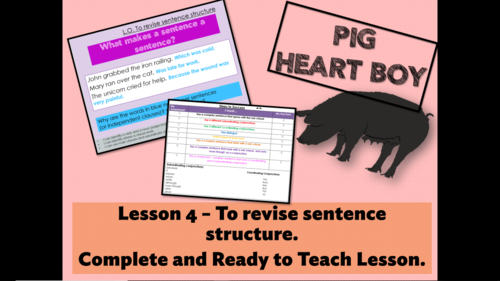 PIG HEART BOY YEAR 6 - LESSON 4 - REVISE SENTENCE STRUCTURE | Teaching ...