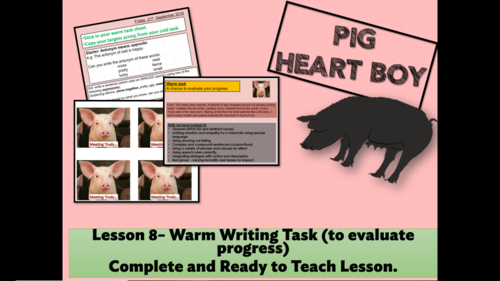 PIG HEART BOY YEAR 6 - LESSON 8 - WARM TASK TO EVALUATE PROGRESS ...