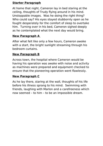 PIG HEART BOY YEAR 6 - LESSON 12 - TO USE PARAGRAPHS | Teaching Resources