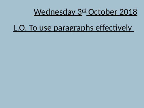 PIG HEART BOY YEAR 6 - LESSON 12 - TO USE PARAGRAPHS | Teaching Resources
