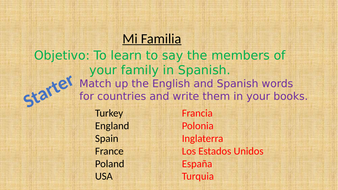 Year 7 Spanish Family lesson | Teaching Resources