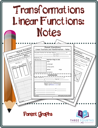 Transformations of Linear Functions: Notes | Teaching Resources