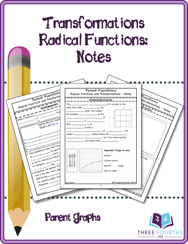 Transformation Of Radical (square Root) Functions: Notes | Teaching 