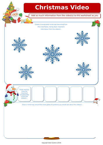 Christmas Lesson / Activity [A3 Video-Learning Worksheets x 4 ...