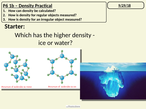 KS4 GCSE Physics AQA P6 1b Density Practical Lesson Bundle | Teaching ...