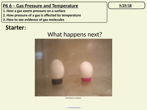 KS4 GCSE Physics AQA P6 6 Gas Pressure and Temperature Lesson Bundle ...