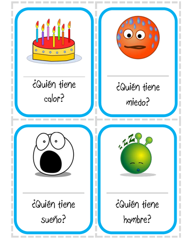 Expresiones con TENER - Question Chain Game | Teaching Resources