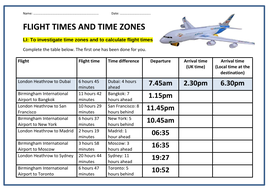 Flight Times and Time Zones Challenge by Teach4Uresources | Teaching ...